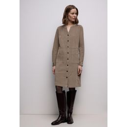 Midikleid Street One, Damen, Gr. 42, EURO-Gr&ouml;&szlig;en, light terra mocha, Cord, 98% Baumwolle, 2% Elasthan, unifarben, normal knielang, Rundhals, abgesteppt, Kleider Midikleid, knielang