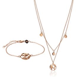 Schmuckset AMELIA PARKER "AS001R", rose gold, Schmuck_Sets, Damen, 42-46cm/ 16-19cm, Edelstahl, Schmuckset, 42-46 cm/ 16-19 cm