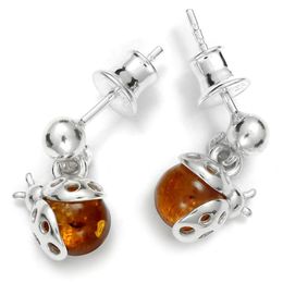 Paar Ohrh&auml;nger OSTSEE-SCHMUCK "- Marienk&auml;fer - Silber 925/000 - Bernstein" Gr. 15, silber (silber 925, silberfarben, wei&szlig;), Ohrringe, Damen, Silber 925 (Sterlingsilber)