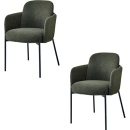 Armlehnstuhl Stolkom "Flora BxHxT 61x84x63 cm", gr&uuml;n, schwarz matt, schwarz matt, gr&uuml;n, B:61cm H:84cm T:63cm, Metall, Polyester, St&uuml;hle, Armlehnstuhl, Breite 61cm, Federkern im Sitz
