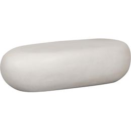 Couchtisch Woood "Pebble aus Fiberclay mit abgerundeter organischer Form", wei&szlig;, B:100cm H:28cm T:43cm, Tische, Couchtisch, Glasfaser-Ton-Verbund, Tragkraft 90 kg, ausschlie&szlig;lich Innenbereich