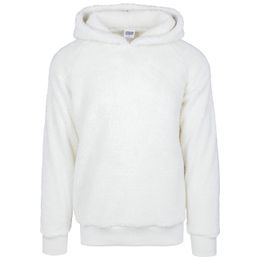 Sweatshirt Urban Classics "Urban Classics Herren Sherpa Hoody", Herren, Gr. XXL, sanftes wei&szlig;, 100% Polyester, unifarben, Sweatshirts Sweatshirt
