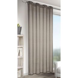 Gardine HOMING "Alex" Gr. 1, grau (stein), B:140cm H:245cm, Polyester, Gardinen, Gardine, Fertigschal