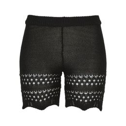 Leggings Urban Classics "Urban Classics Damen Ladies Crochet Knit Shorts", Damen, Gr. 5XL, US-Gr&ouml;&szlig;en, schwarz, 100% Polyacryl, unifarben, skinny fit, Hosen Leggings