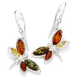 Paar Ohrh&auml;nger OSTSEE-SCHMUCK "- Schmetterling - Silber 925/000 - Bernstein" Gr. 38, silber (silber 925, silberfarben, wei&szlig;), Ohrringe, Damen, Silber 925 (Sterlingsilber)