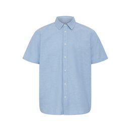 Leinenhemd Blend "Leinenhemd BHAban Slub Linen Mix", Herren, Gr. 3XL, N-Gr, blau (lichen blau), Obermaterial: 70% Baumwolle CO. 30% Leinen LI., Hemden