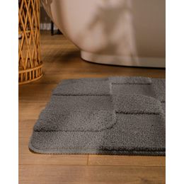 Badematte Wecon Home "Davie", basalt grau, H:25mm, Oberfl&auml;che: 100% Polyester, Badematten, Badematte, Badteppich, Hoch-Tief-Effekt, weich, rutschhemmend, waschbar, getuftet