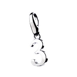 Charm-Einh&auml;nger "Zahl 3, Silber 925", silber, Giorgio Martello MILANO, Charms, Damen, Silber 925 (Sterlingsilber)
