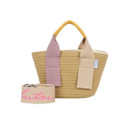 Schultertasche Fritzi aus Preussen "Happy Summer Cross", Damen, Gr. B/H/T: 7cm x 11cm x 20cm, beige, lila, Polypropylen, mehrfarbig, Taschen Schultertasche, mit bequemem Webbing-Gurt