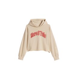 Marc O'Polo Sweatshirt MARC O'POLO "mit flauschiger Logo-Applikation", M&auml;dchen, Gr. 164, summer sand, Obermaterial: 100% Baumwolle, unifarben, relaxed fit, Rippb&uuml;ndchen, Sweatshirts Sweatshirt