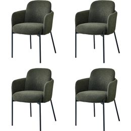 Armlehnstuhl Stolkom "Flora BxHxT 61x84x63 cm", gr&uuml;n, schwarz matt, schwarz matt, gr&uuml;n, B:61cm H:84cm T:63cm, Metall, Polyester, St&uuml;hle, Armlehnstuhl, Breite 61cm, Federkern im Sitz