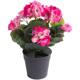 Kunstblume BOTANIC-HAUS "Geranie mit 6 Stielen", bunt (beauty), B:18cm H:26cm T:18cm &Oslash;:18cm, Kunststoff, Kunstpflanzen
