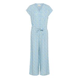 Jumpsuit Cream "Overall CRTiah", Damen, Gr. 42, N-Gr, blau (blau gelb small floral), Obermaterial: 100% Viskose LENZING ECOVERO CV LenzEcov., Overalls Jumpsuit