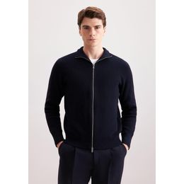 Strickjacke Seidensticker "Schwarze Rose", Herren, Gr. XL, blau (navy), 100% Baumwolle, unifarben, regular fit, Strickjacken Strickjacke, 1/1