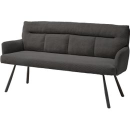 Polsterbank Stolkom "Sofia Polsterbank B/H/T 180x93x69 cm", cord grau, schwarz matt, schwarz matt, B:170cm H:93cm T:69cm, Polyester, Sitzb&auml;nke, Polsterbank, Breite 180cm, Federkern im Sitz