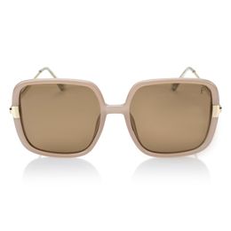 Sonnenbrille ISABELLA FORD "FA03-03", Damen, champagne, Sonnenbrillen Sonnenbrille, Glass 0.74MM Polarized Lens UV400，CAT3.0
