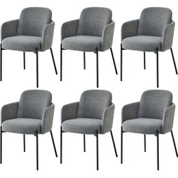 Armlehnstuhl Stolkom "Flora BxHxT 61x84x63 cm", grau, schwarz matt, schwarz matt, grau, B:61cm H:84cm T:63cm, Metall, Polyester, St&uuml;hle, Armlehnstuhl, Breite 61cm, Federkern im Sitz