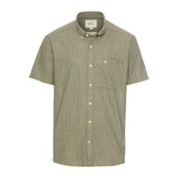 Kurzarmhemd Camel Active, Herren, Gr. M, N-Gr, gr&uuml;n (khaki), Web, Obermaterial: 100% Baumwolle, meliert, unifarben, regular fit h&uuml;ftbedeckend, Rundhals, Hemden, mit Button-Down-Kragen und Brusttasche