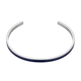 Armband MARC LAUDER "MBA06LS", dunkelblau, Armb&auml;nder, Herren, inner diameter 6cm, Edelstahl Leder, Edelstahl, Leder, Armband