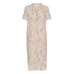 Midikleid Cream "Kleid CRBellis", Damen, Gr. S/M, N-Gr, blau (marineblaus), Obermaterial: 100% Leinen LI., Kleider Midikleid