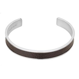 Armband PHILIPP BLANC "PBA35RS", braun, silber, Armb&auml;nder, Herren, 17cm, Edelstahl Leder, Edelstahl, Leder, Armband