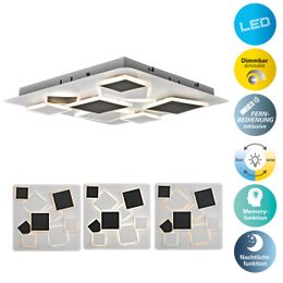 LIGHT & MORE LED Deckenleuchte "Vincent", wei&szlig;, 1, H: 6cm, 1 Stk., Leuchten, inkl. CCT, Memory, Nachtlicht, dimmbar, IR-Fernbedienung, L/B: 46,8cm, LED Deckenleuchte