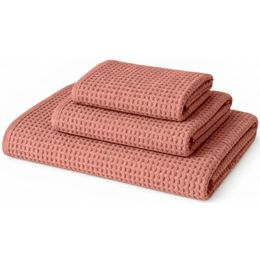 Duschtuch Egeria "LIVA", rosa (tan), B:70cm L:140cm, Waffelpiqu&eacute;, Baumwolle, Handt&uuml;cher, 70x140 cm, Waffelpiqu&eacute; Struktur