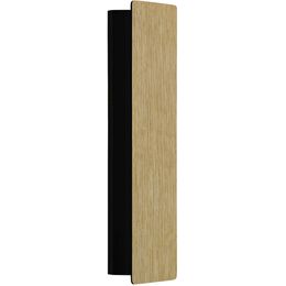 Eglo Wandleuchte "Zubialde Wandlampe, rechteckig, innen, Eiche, Flurlampe, Holz, Metall", schwarz, 1, H: 8cm, 1 Stk., Leuchten, Wand-/Deckenleuchte - L36 x H8 x AL5 cm - schwarz, braun - 12W inkl., Wandleuchte