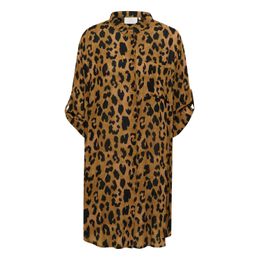 Langarmhemd Kaffe "Langarm - Hemd KAjessi", Damen, Gr. 42, N-Gr, braun (braun leopard print), Obermaterial: 100% Viskose LENZING ECOVERO CV LenzEcov., Hemden