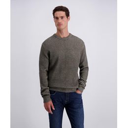 Rundhalspullover Pierre Cardin "Strick RH", Herren, Gr. L, beluga gray, Strick, Obermaterial: 100% Baumwolle, meliert, normal, Rundhals, B&uuml;ndchen, Pullover Rundhalspullover, Waffelmuster