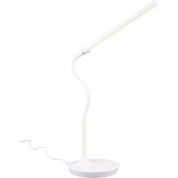 REALITY LEUCHTEN LED Schreibtischlampe "TORO, LED Tischeuchte mit Flexarm, H&ouml;he 38cm Tiefe 35cm 5W 700 Lumen", wei&szlig;, 1, &Oslash; 16,4cm H: 38cm, 1 Stk., Leuchten, Touch Dimmer und Lichtfarbe in Stufen w&auml;hlbar 3000-4000-5000K, LED Schreibtischlampe