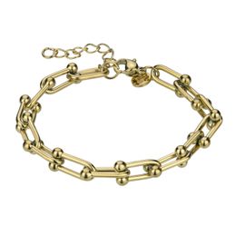 Armband MARC LAUDER "MBA14GG", gold, Armb&auml;nder, Damen, 15cm-18.5cm, Edelstahl, Armband
