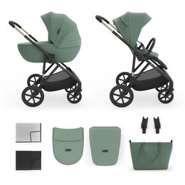 Kombi-Kinderwagen Kinderkraft "PRIME 3 2in1", Kinder, dunkelgr&uuml;n, Kinderwagen