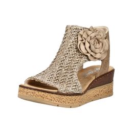 Keilsandalette Rieker "Rieker Sandalen Textil", Damen, Gr. 39, beige, Textil, Schuhe