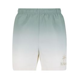 Badeshorts Karl Kani "Karl Kani Retro Swim Shorts", Herren, Gr. M, US-Gr&ouml;&szlig;en, gr&uuml;n (olive, sanftes wei&szlig;), 100% Polyamid, Badehosen Badeshorts