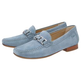 Slipper Sioux "Cambria", Damen, Gr. 35 (UK 3), blau (hellblau), Obermaterial: 100% Ziegenveloursleder GOVL. 100% Gummi rubber., Schuhe Slipper