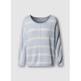 Strickpullover Pepe Jeans "ALBERTA", Damen, Gr. L, stormy sea blau, Strick, Obermaterial: 100% Baumwolle, gestreift, l&auml;ssig geschnitten h&uuml;ftbedeckend, Rundhals, Rippstrickb&uuml;ndchen, Pullover Strickpullover, im Streifen-Design, locker geschnitten