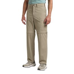 Zip-off-Hose Jack Wolfskin "WAGAMI ZIP OFF PANTS M", Herren, Gr. 46, Normalgr&ouml;&szlig;en, grau (stone), Obermaterial: 94% Polyamid, 6% sonstige Fasern, Hosen