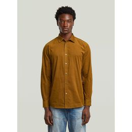 G-Star Raw Langarmshirt G-STAR "Clean Regular Hemd", Herren, Gr. L, oxide ocre, Obermaterial: 100% Baumwolle, Shirts Langarmshirt