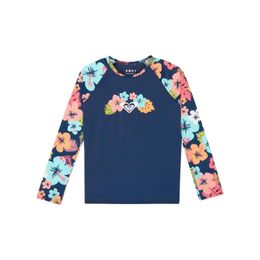 Sporttop Roxy "Morning Flower", M&auml;dchen, Gr. 3(91-100cm), mood indigo morning flowers tw, Obermaterial: 82% Polyester, 18% Elasthan., Tops Sporttop