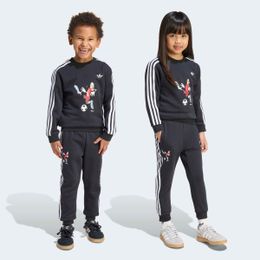 T-Shirt & Shorts adidas originals "CREW SET", M&auml;dchen, Gr. 110, schwarz, wei&szlig;, Obermaterial: 70% Baumwolle, 30% Polyester, KOB Set-Artikel