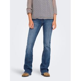 Bootcut-Jeans Only "ONLBLUSH MID FLARED DNM TAI305 NOOS", Damen, Gr. XS (34), L&auml;nge 30, blau (medium blau denim), Denim/Jeans, Obermaterial: 92% Baumwolle, 6% Elastomultiester, 2% Elasthan, unifarben, Jeans