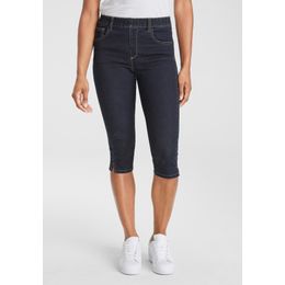 Caprijeans Arizona "Ultra-Stretch", Damen, Gr. 34, N-Gr, blau (rinsed), Denim/Jeans, Obermaterial: 74% Baumwolle, 24% Polyester, 2% Elasthan, Basic, skinny fit 3/4-L&auml;nge, Jeans, extra-eng geschnittene Beinform, hoher Bund, in Capri-L&auml;nge
