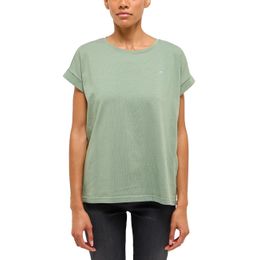 Kurzarmshirt Mustang "Damen Style Lesley", Damen, Gr. S, gr&uuml;n, Jersey, 95% Baumwolle, 5% Elasthan, Rundhals, Shirts