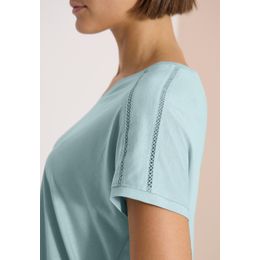 T-Shirt Cecil, Damen, Gr. L (42), blau (crystal mint), Jersey, Obermaterial: 50% Baumwolle, 50% Modal, unifarben, regular fit normal, Rundhals, Shirts T-Shirt, mit elastischem Bund
