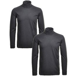 Rollkragenshirt Ragman "Set:", Herren, Gr. L, grau (anthrazit), Jersey, Baumwolle, regular fit, Shirts