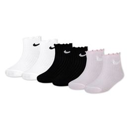 Socken Nike Sportswear "NHG 6PK LETTUCE WELT ANKLE SOC", M&auml;dchen, Gr. 24 (26,5), wei&szlig;, Obermaterial: 67% Viskose, 30% Polyester, 3% Elasthan, Socken Socken, f&uuml;r sportive Aktivit&auml;ten, sportlicher Stil, f&uuml;r Kinder