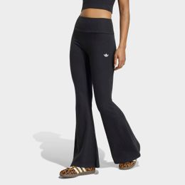 Leggings adidas originals "ESS FL LEGGINGS", Damen, Gr. L, N-Gr, schwarz (schwarz, normal, gr.), Obermaterial: 47% Viskose, 43% Baumwolle, 10% Elasthan, Hosen Leggings