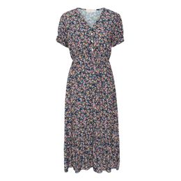 Midikleid Cream "Kleid CRLina", Damen, Gr. L-XL, N-Gr, blau (navy flower print), Obermaterial: 100% Viskose CV., Kleider Midikleid