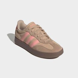Sneaker adidas Sportswear "BARREDA", Damen, Gr. 36, magic beige, semi frozen turbo, gum5, Leder, Synthetik, Schuhe Sneaker, inspiriert vom Design des adidas handball spezial
